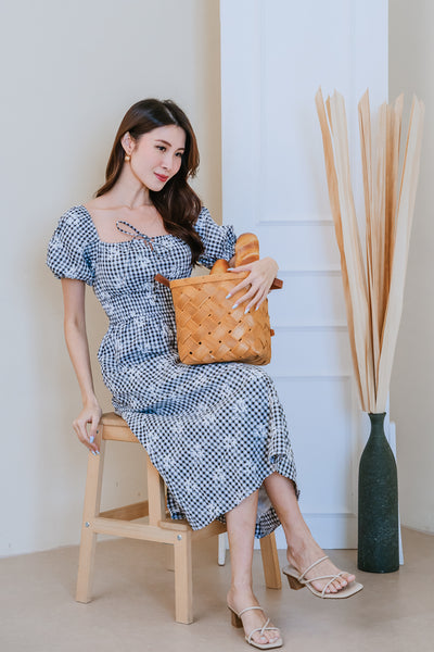 Codelia Gingham Embroidery Dress - Black [XS/S/M/L/XL/XXL] – Diamond ...