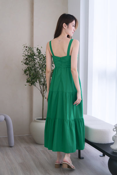 Kayler Ruched Tier Maxi - Kelly Green [XS/S/M/L/XL] – Diamond Mojitto