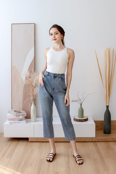 Kim Racer Cut-in Tank Top - White [XS/S/M/L/XL] – Diamond Mojitto